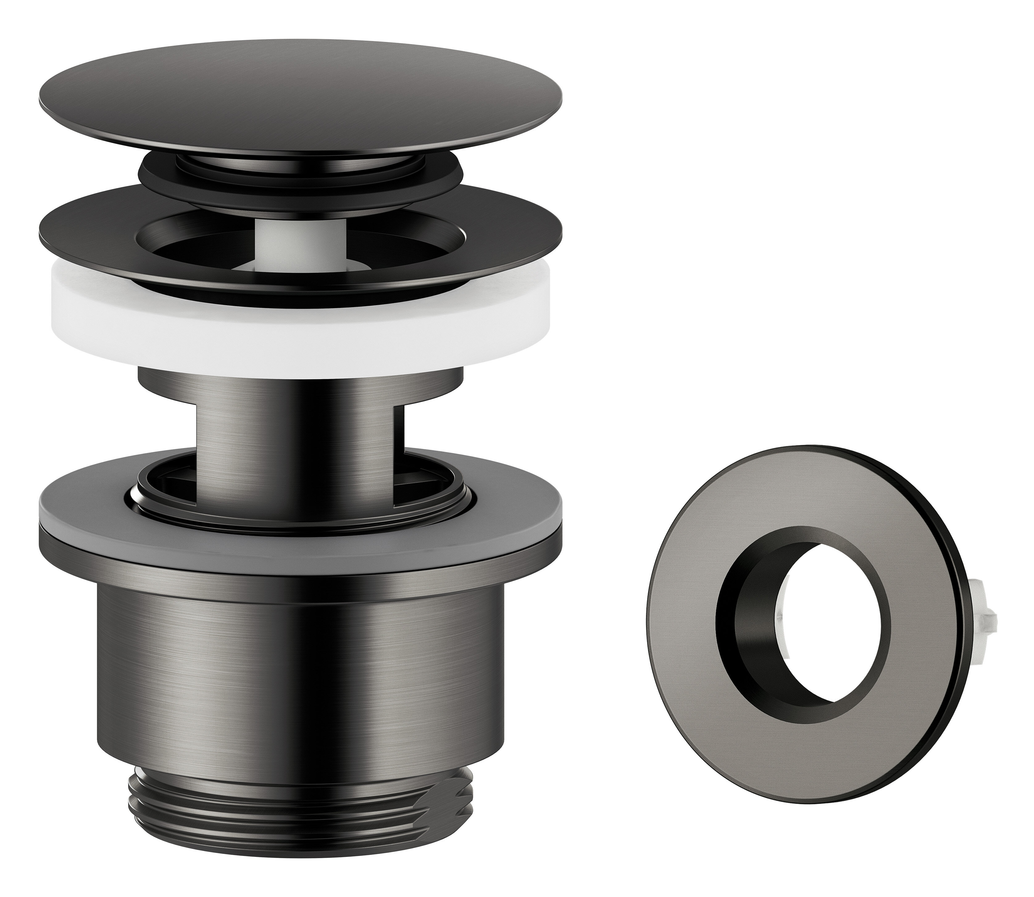 Bathroom Accessories Graphite Grey Pop Up Waste with click-function [https://damixa.com]